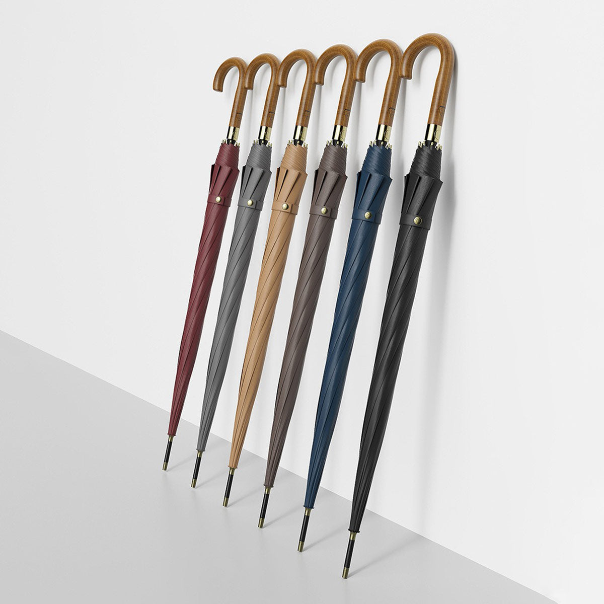 Elegant Classic Umbrella with Wooden Handle | Windproof