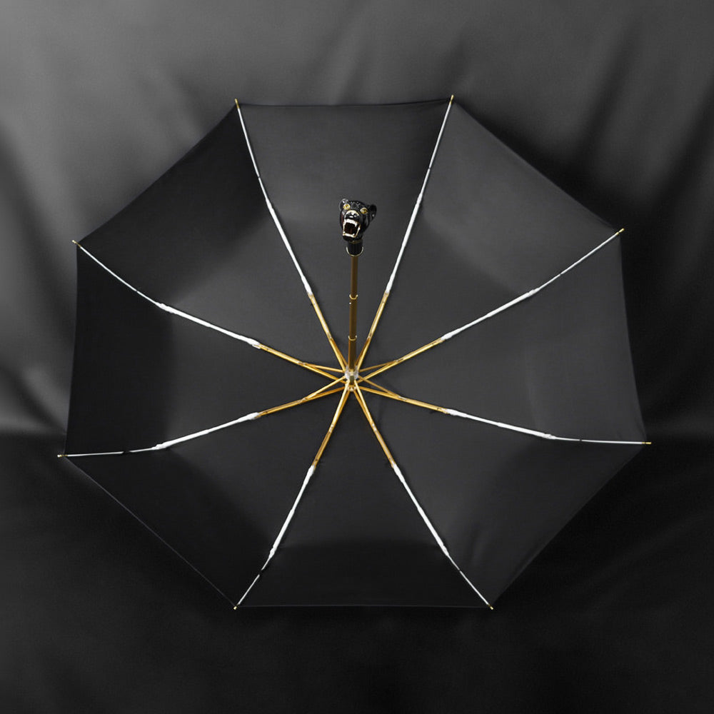 Luxury Folding Umbrella with Prestige Black Panther Handle