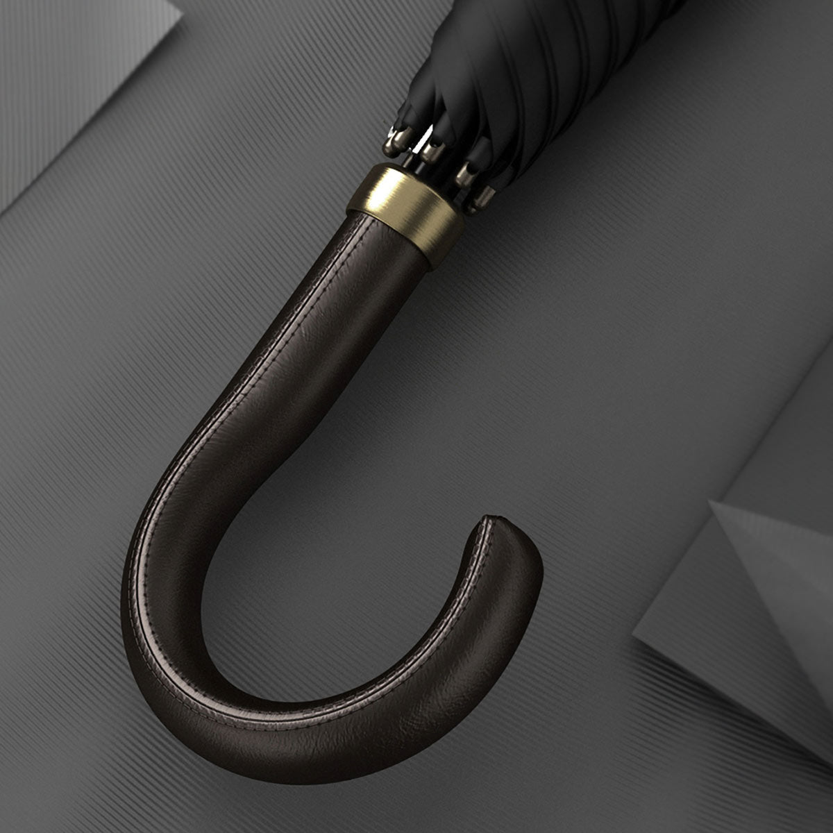 Luxury Leather Handle Umbrella - Strong and Durable 48-inch Diameter